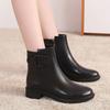 Buy Soft Leather Chelsea Short Boots Women's Low-heeled All-match ...