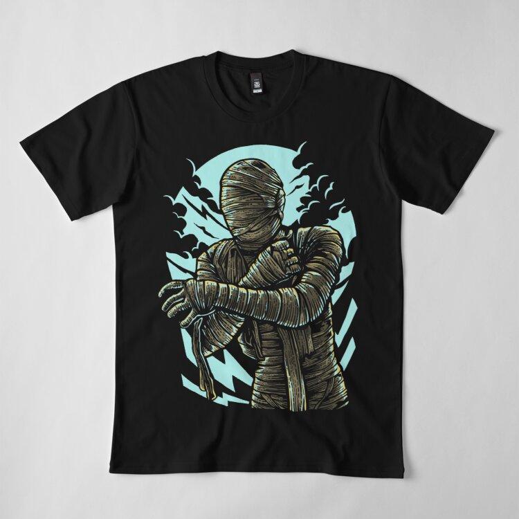 Buy Men Premium Cotton Harajuku T-Shirt The Mummy Cartoon Print Tees ...