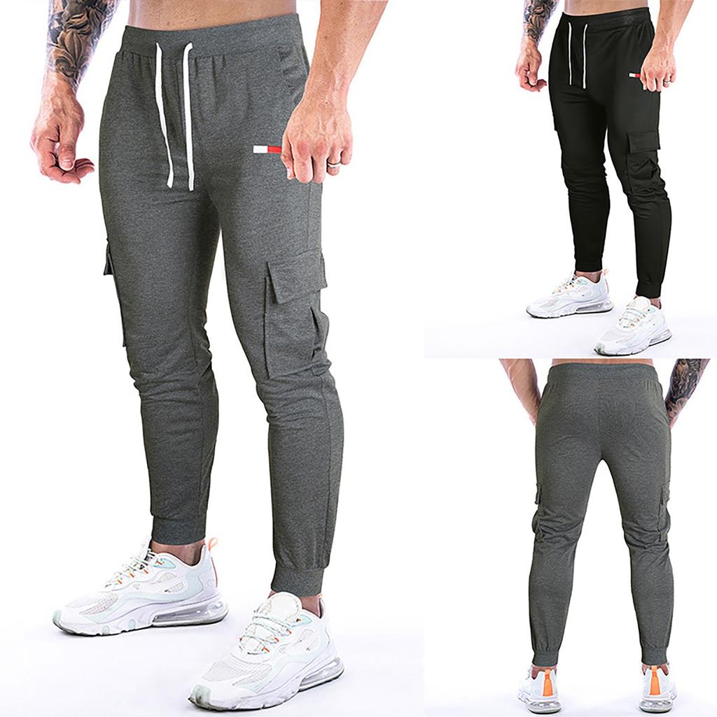 (Abbey) Men's Fashion Elastic Band Casual Patchwork Drawstring ...