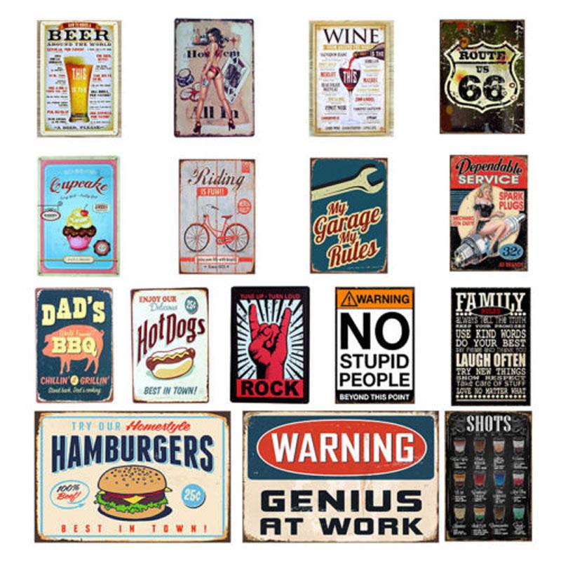 Buy Retro Metal Tin Sign Poster Plaque Bar Pub Club Cafe Home Decor Art ...
