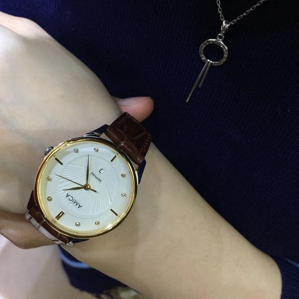 Buy AMICA Fashion Leather Lovers Quartz Watch Mens Watch Ladies Watch ...