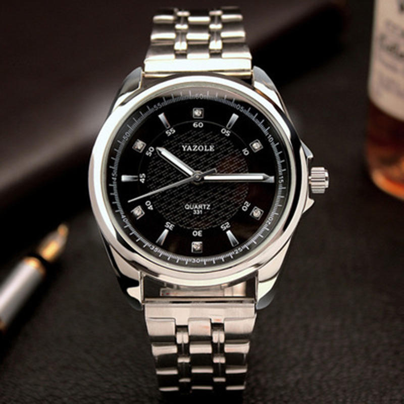 Buy YAZOLE Luxury Stainless Steel Men's Watch Fashion Luminous Wrist ...