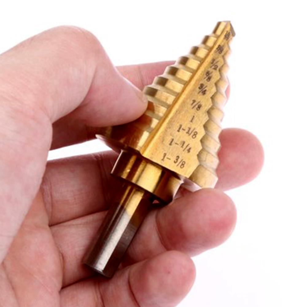 1/4 - 1-3/8 inch Titanium Steel Metal UNI Variable Stepped Down Drill ...