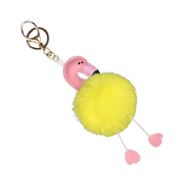 Buy Fluffy Key Ring Plush Animal Flamingo Keychain Ring Hanging ...