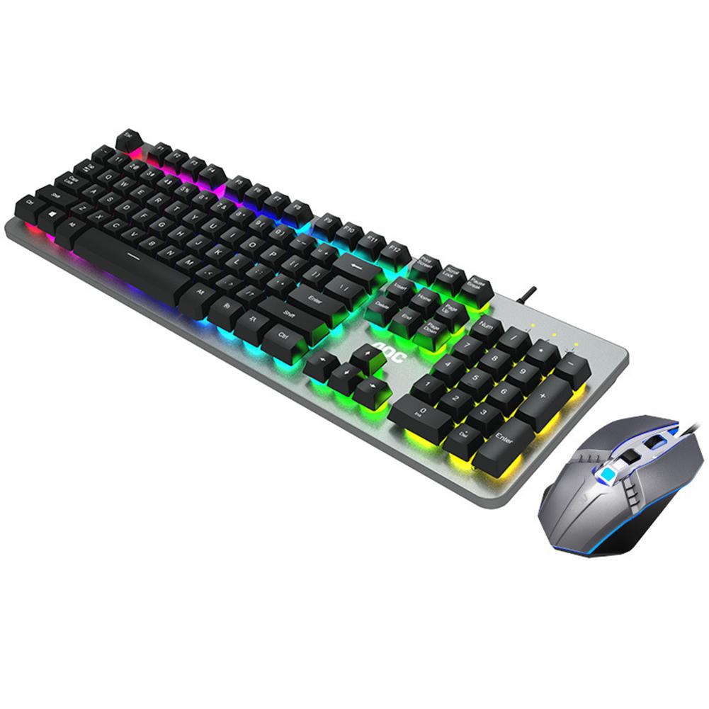 Buy AOC KM410 Breathing Backlight USB Wired Gaming Keyboard Mouse ...