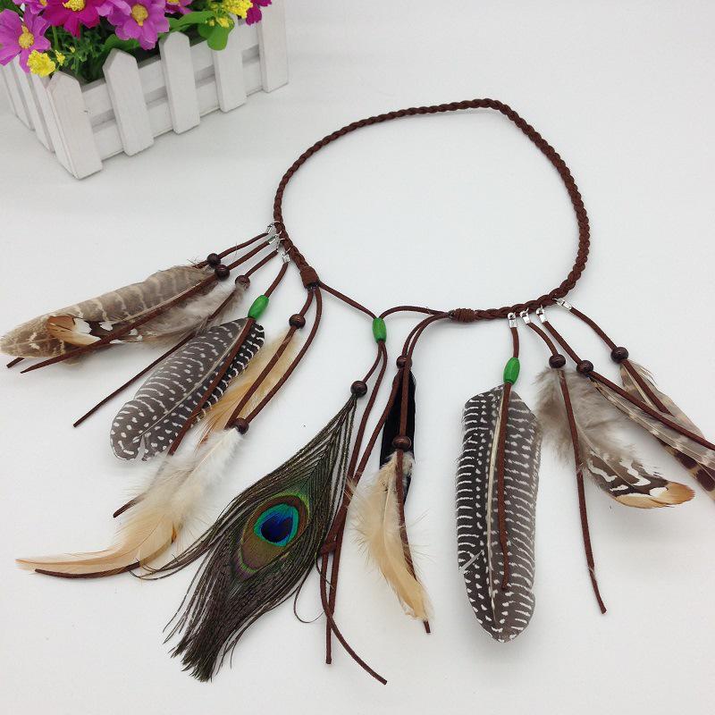 Buy Native American Indian Feather Headband Festival Headdress Hair ...