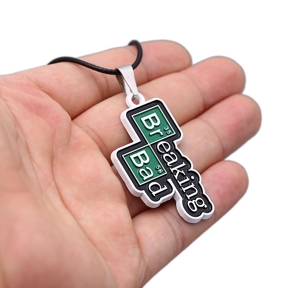 Breaking Bad Necklace Chemical Symbol Metal Pendant Rope Chain Choker ...