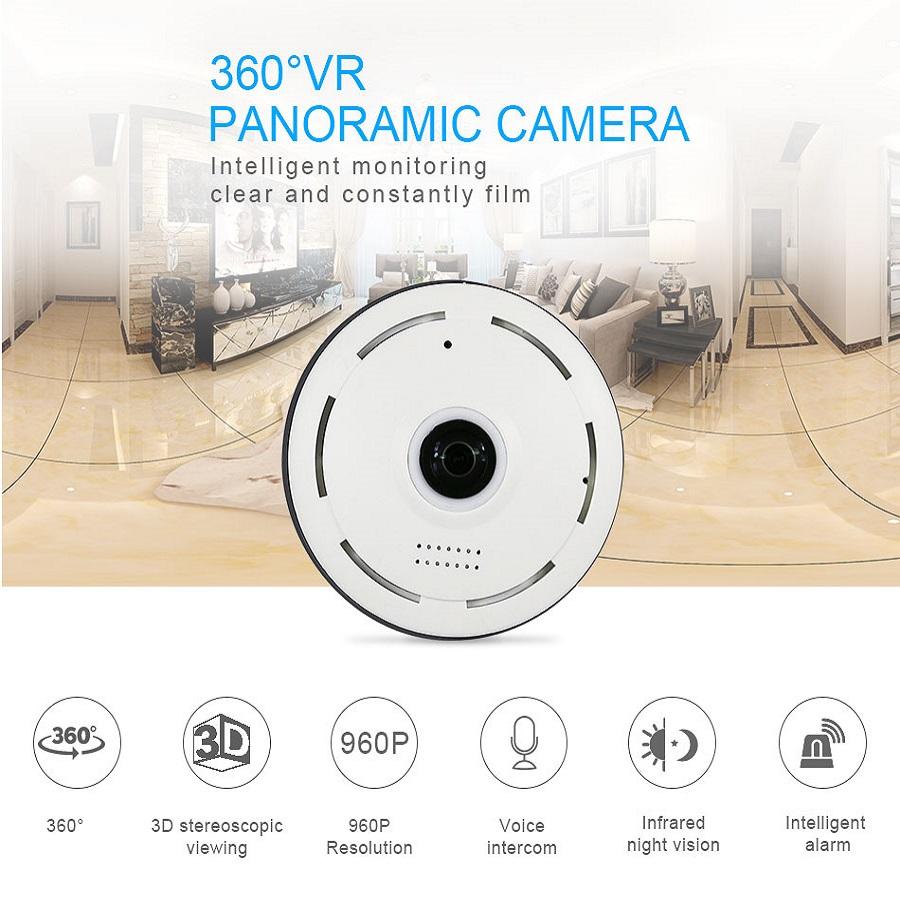 Buy HD 1080P Wifi IP 3D VR Panoramic Camera Home Security Wireless 360 ...