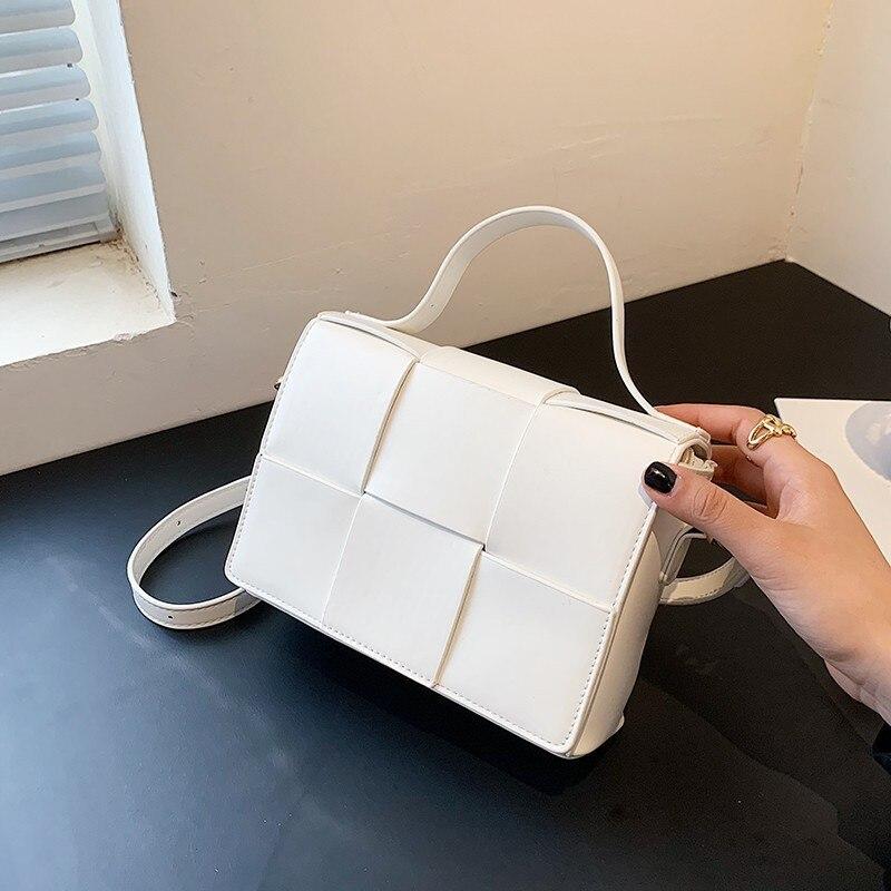 Cheap Weave Small Pu Leather Flap Crossbody Bags With Short Handles For ...