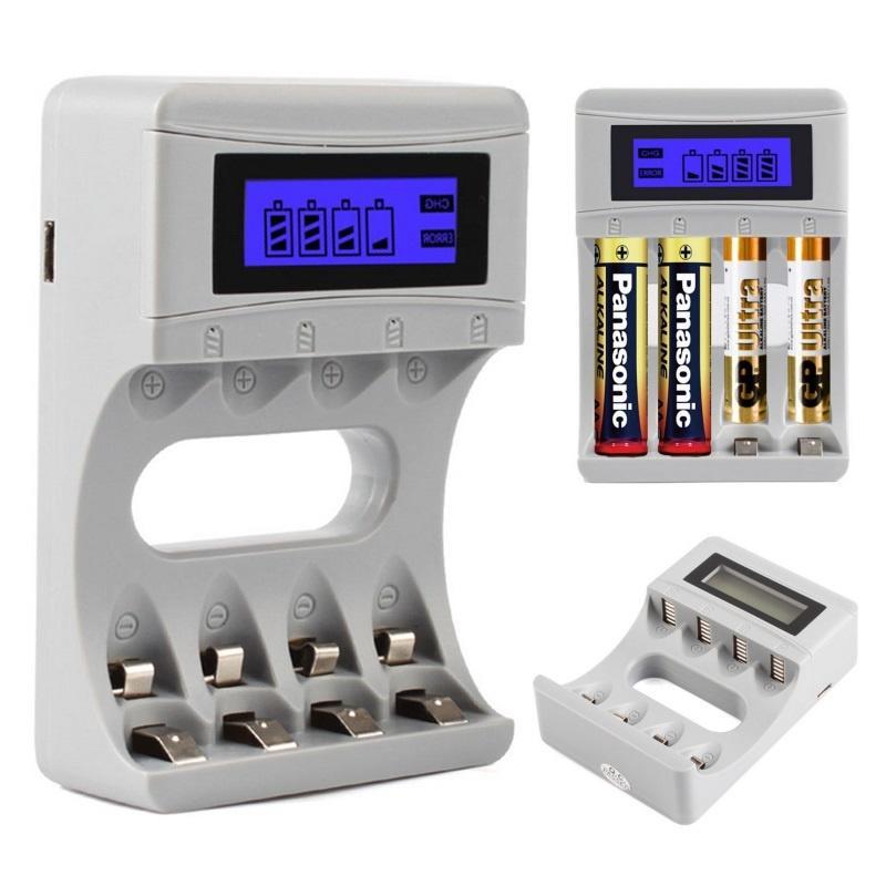 Buy 4 Slots Smart LCD Display Intelligent Battery Charger For AA / AAA ...