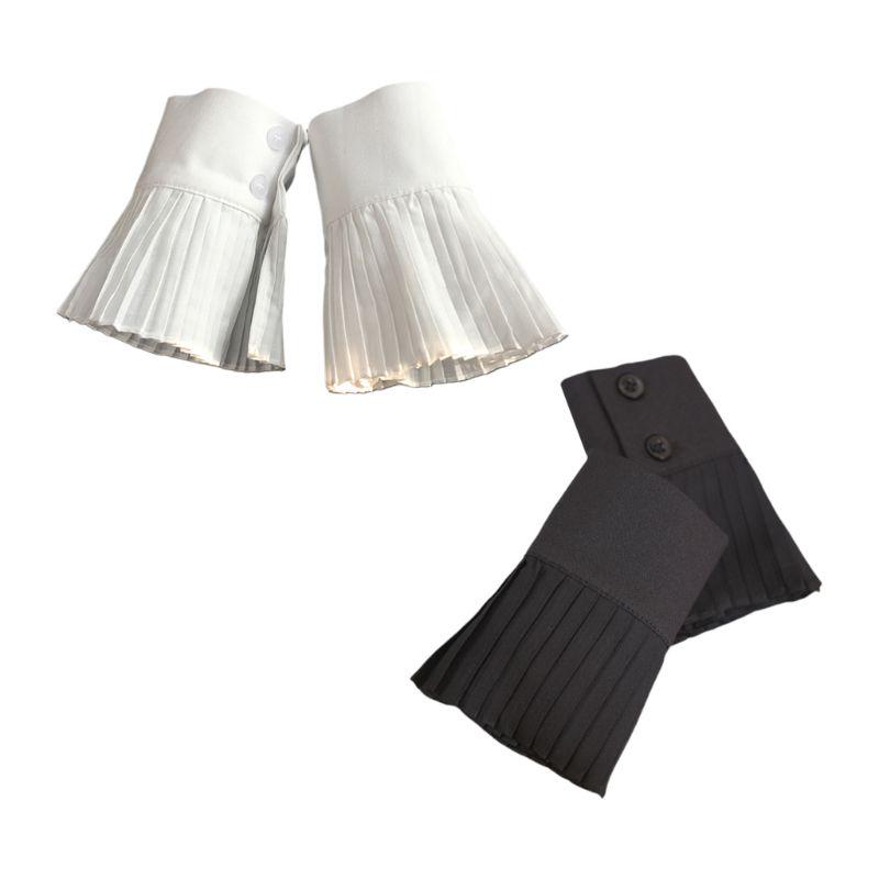 Buy Korean Retro Wrinkled Pleated Flare Sleeve False Cuffs Sweater ...