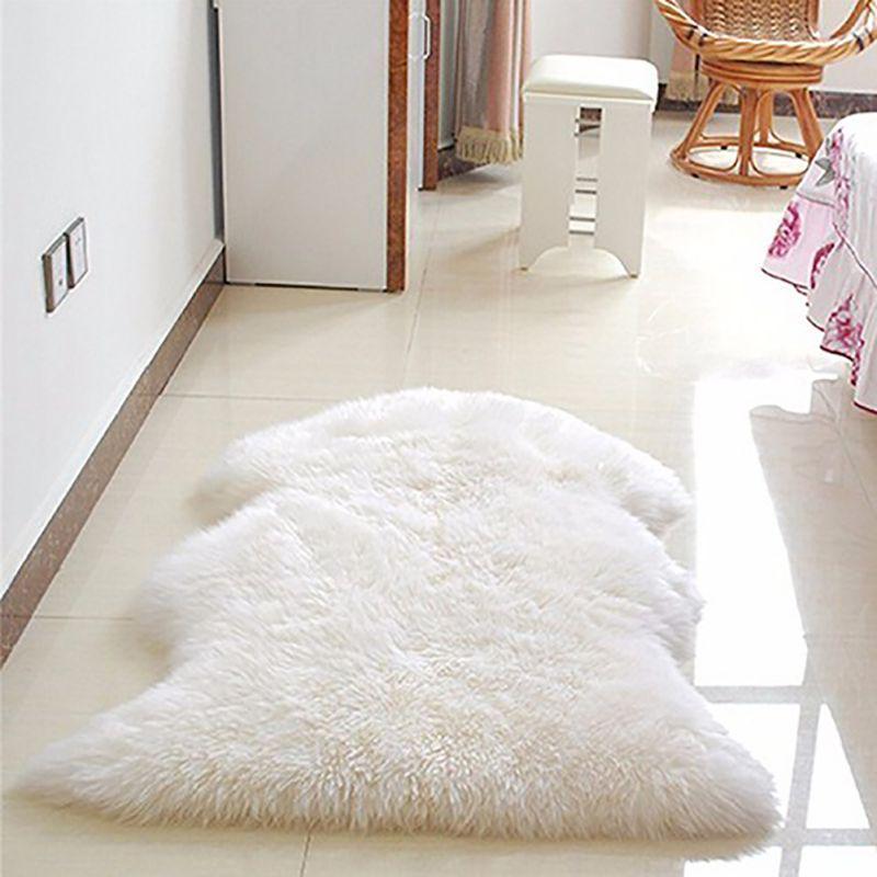 Buy Soft Fluffy Faux Sheepskin Fur Carpet Mats Rugs Throw Cover Floor ...