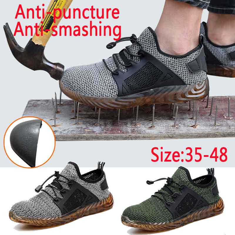Buy Summer Labor Insurance Shoes Light Breathable Sneakers Mesh Anti ...