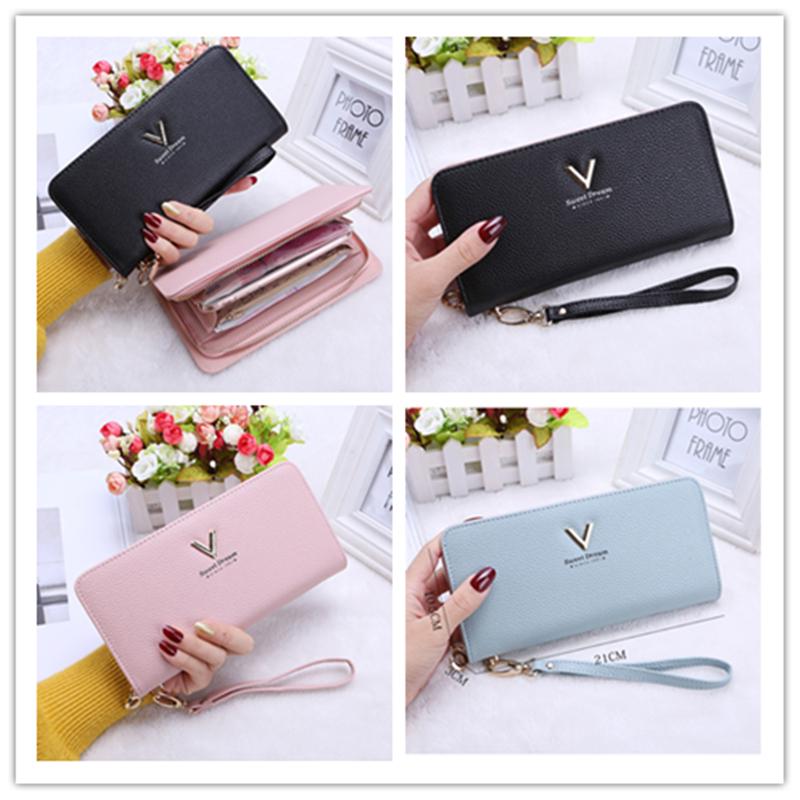 Buy Women Long Wallet Coin Purse PU Leather Coin Purse Card Holders ...