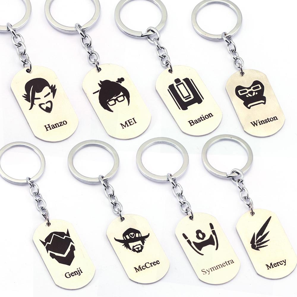 Buy Overwatch Key Chains Genji Hanzo Reaper Tracer Badge Key Ring Game ...