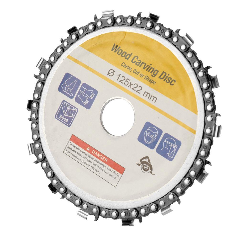 5Inch Grinder Chain Disc Arbor 14Teeth Wood Carving Disc for 125mm ...