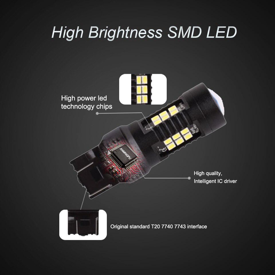 Buy Nlpearl 2x Signal Lamp T20 7443 W21W W21/5W 7443 LED Bulb Car Brake Reverse Light Lamp Turn ...