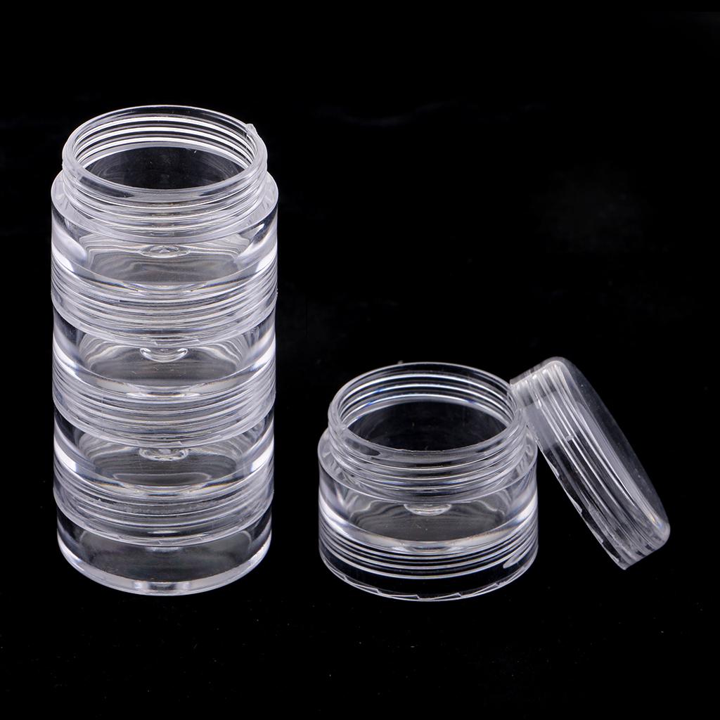 Cheap 4 Sets 5 Layers Stackable Interlocking Screw Clear Containers ...