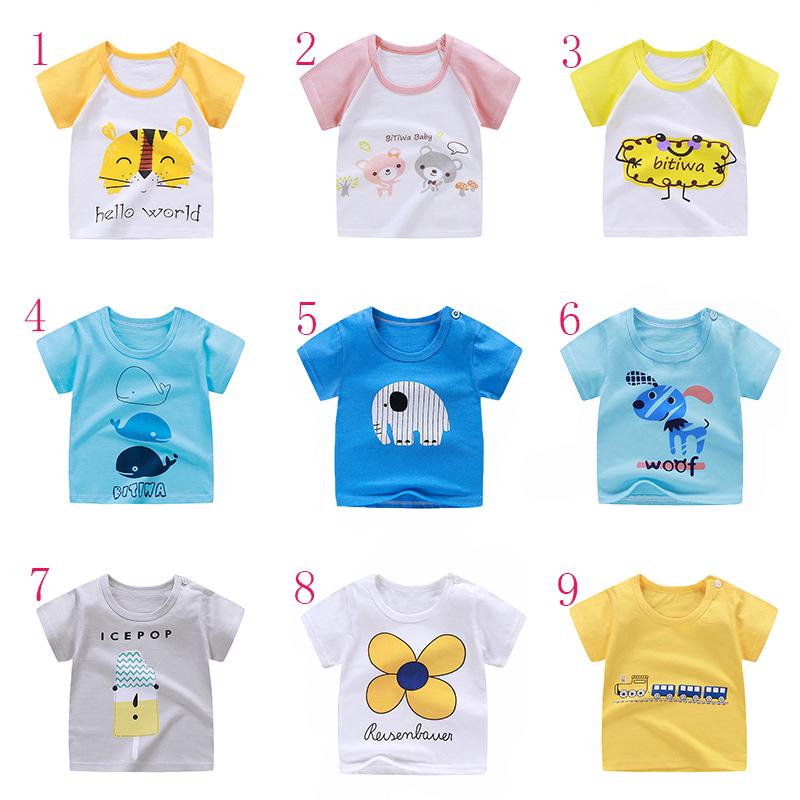 Buy Stylish Cute Cartoon Pattern Girl Summer Short Sleeved T-shirt at ...