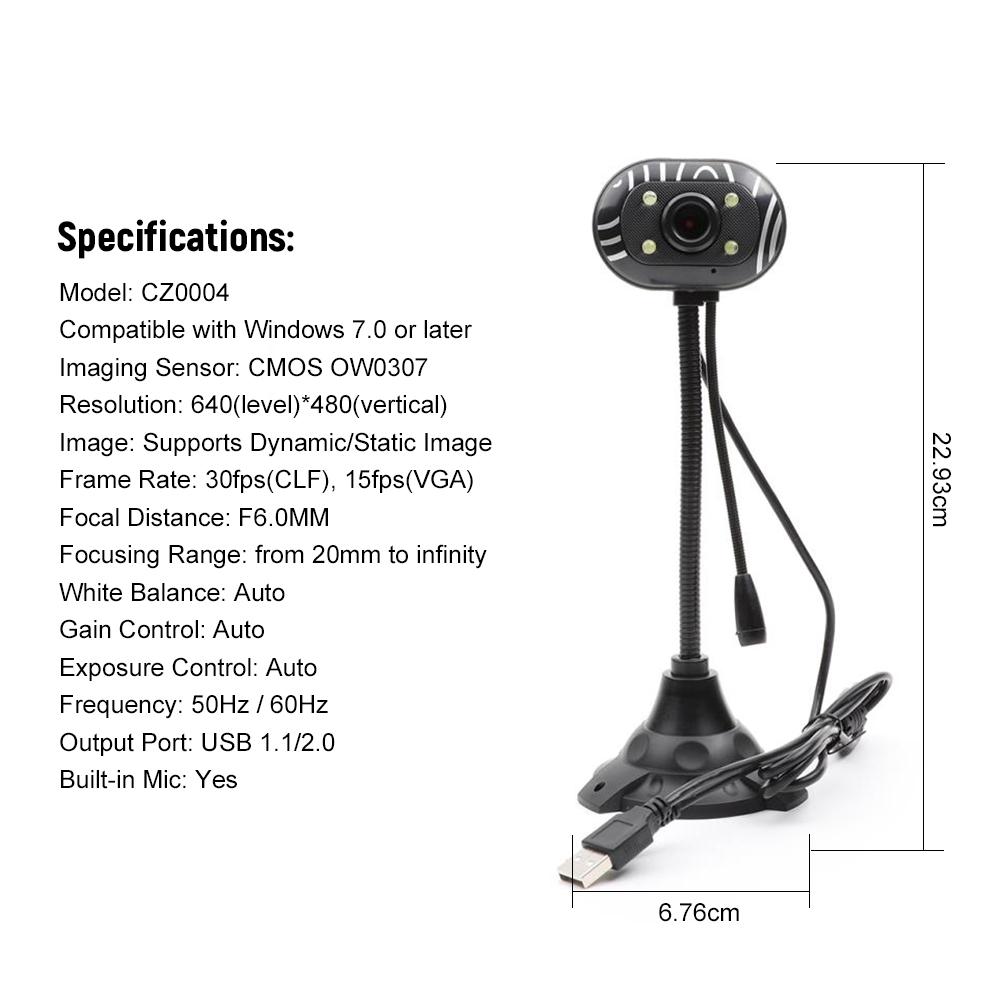 USB Webcam Flexible Gooseneck 640480P Desktop Online Computer Camera ...