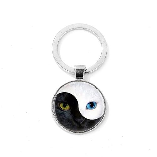 Buy Chinese Taoism Sign Yin Yang Keychain Eight Diagrams Cat Footprint ...