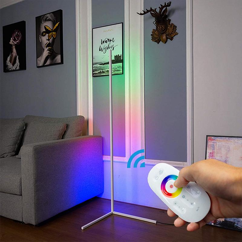 Cheap Nordic RGB Corner Floor Lamp Modern Simple LED Rod Floor Lamps ...
