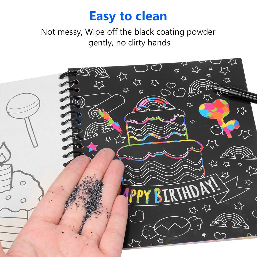 Buy Scratch Book Magic Painting Paper Art With Drawing Stick Kids Gift ...