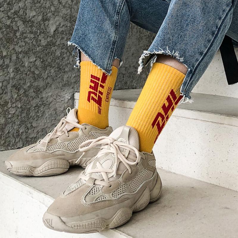 1 Pair Men Women Cotton Socks Street Dhl Personality Skateboard Socks ...