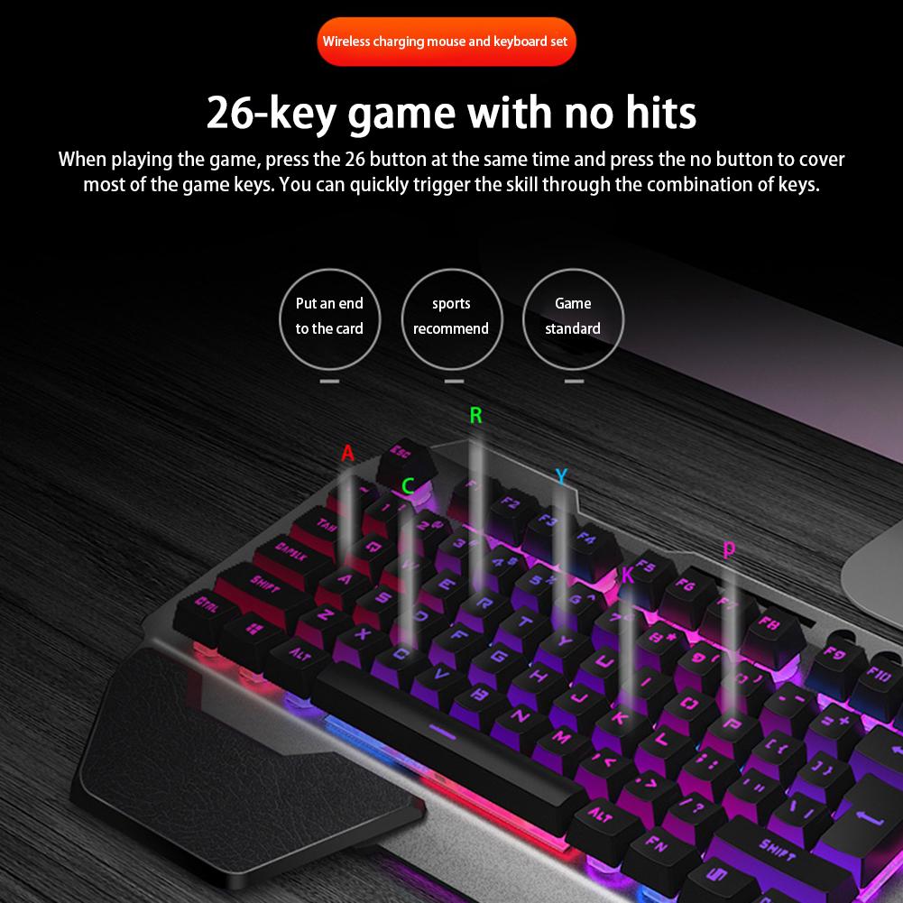 Buy Wireless Keyboard And Mouse Set Rechargeable Gaming Mice Floating ...