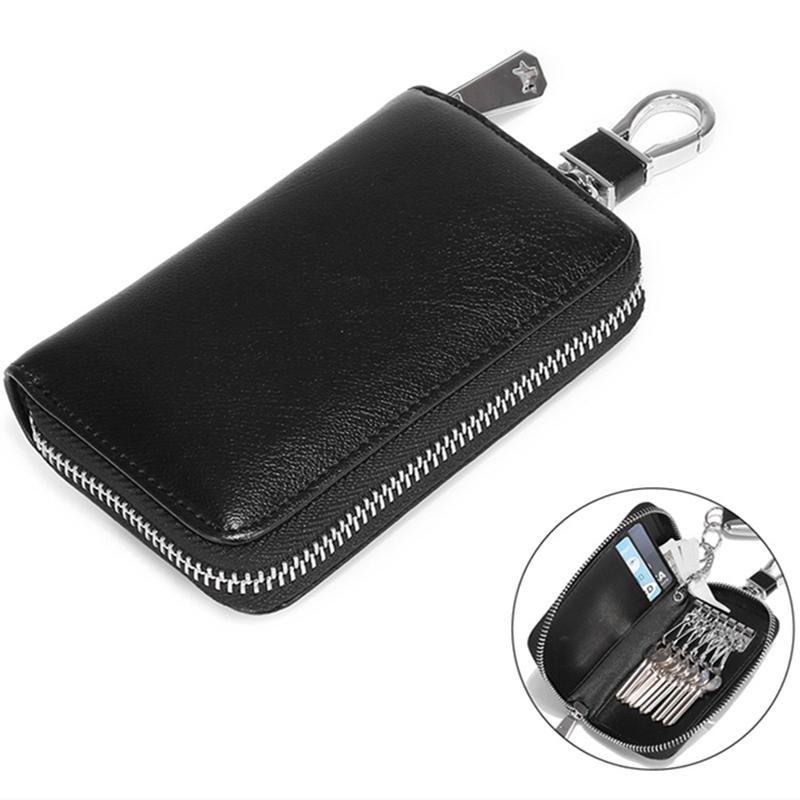 Buy Genuine Leather Keychain Men Women Key Holder Organizer Pouch Cow ...