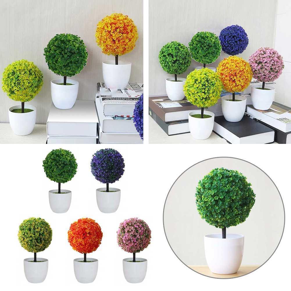 Buy Simulation Plant Potted Grass Ball Bonsai Small Tree Home ...