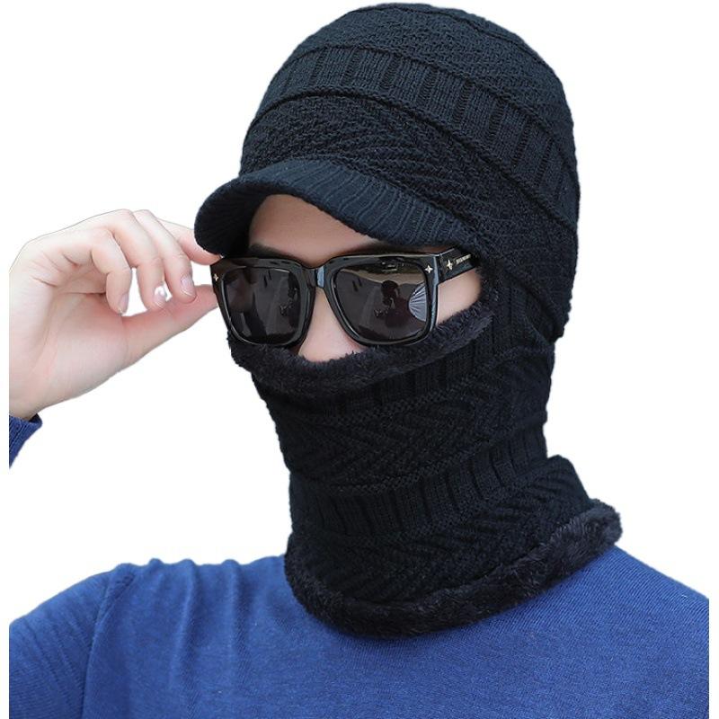 Idealhere Men's Beanie Hat Face Mask Neck Cover Winter Warm Fleece ...