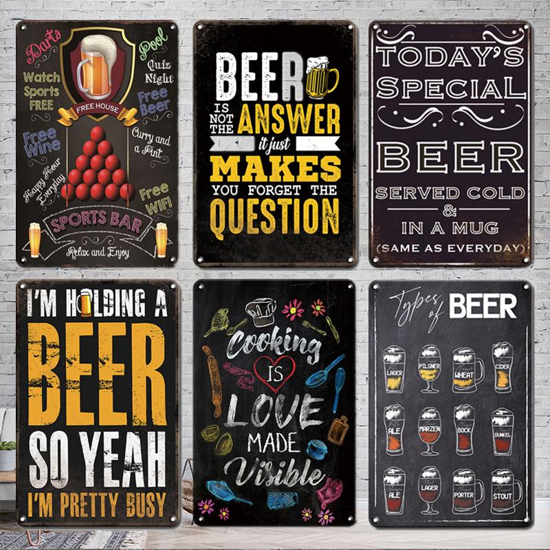 Buy Drink Beer Tin Sign Vintage Metal Poster Plate Decorative Plaques ...