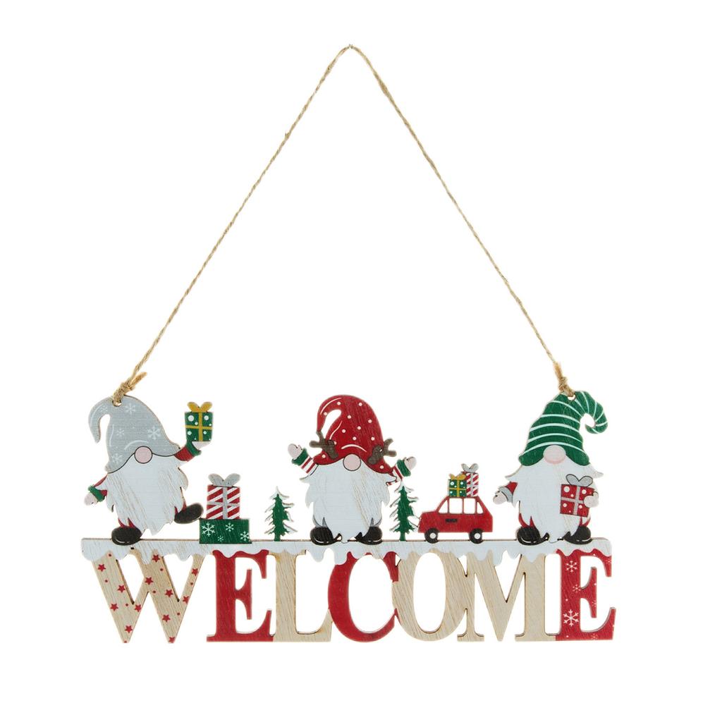 Wood Christmas Welcome Sign Hanging Plaque Xmas Tree Decor Ornament for ...