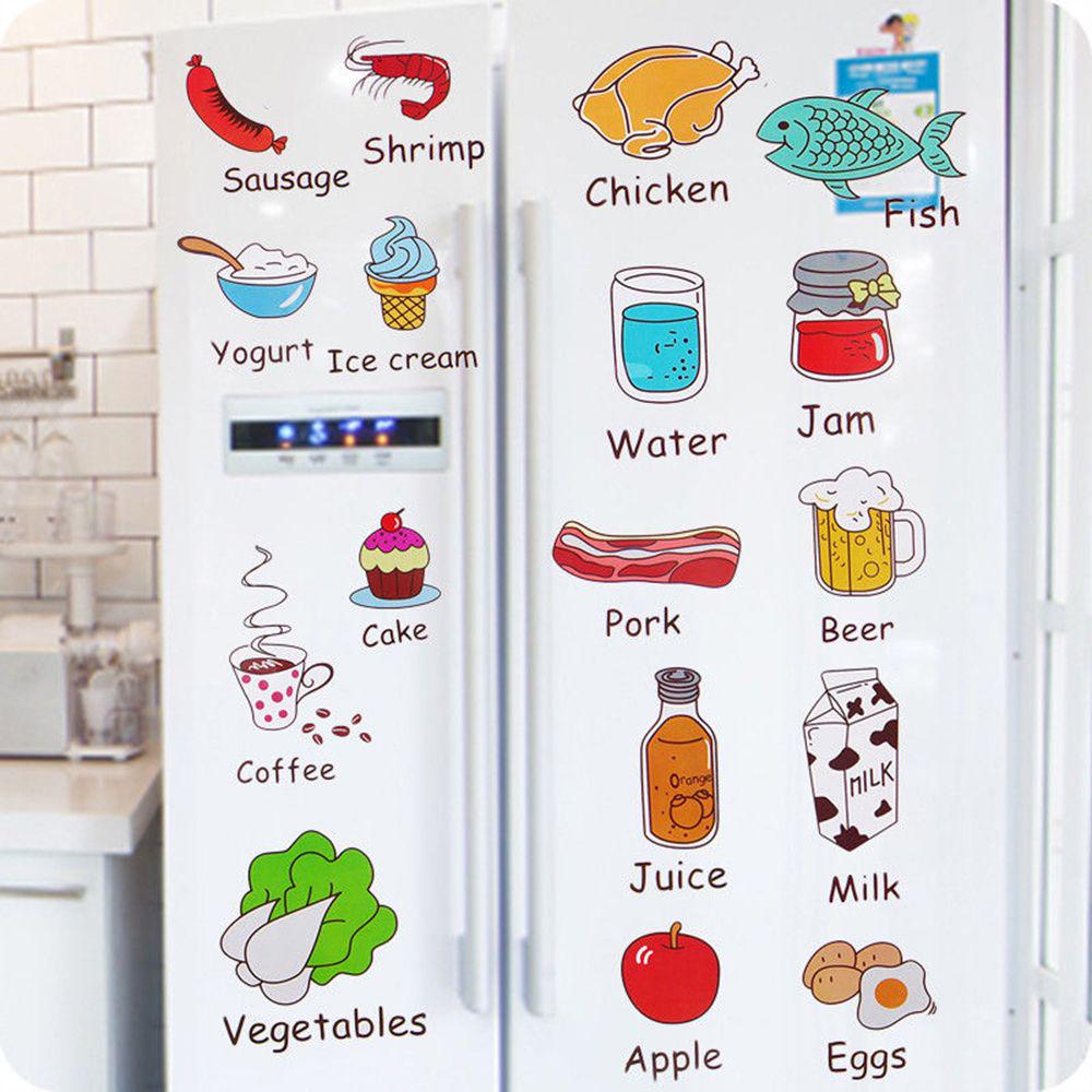 1Pc Cartoon Decorative Wall Kitchen Refrigerator Stickers uygun fiyatlı ...