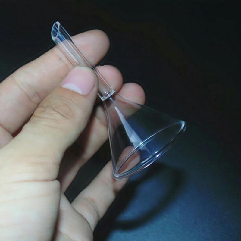 Buy 1Pcs 60mm Transparent Glass Powder Triangle Cone Funnel Lab ...