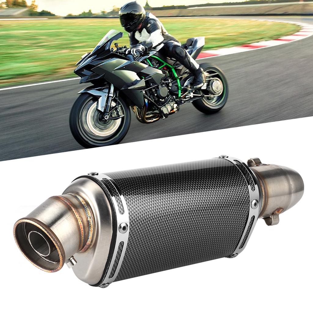 Buy 51mm 2in Short Exhaust Pipe Universal Modified Carbon Fiber Style ...