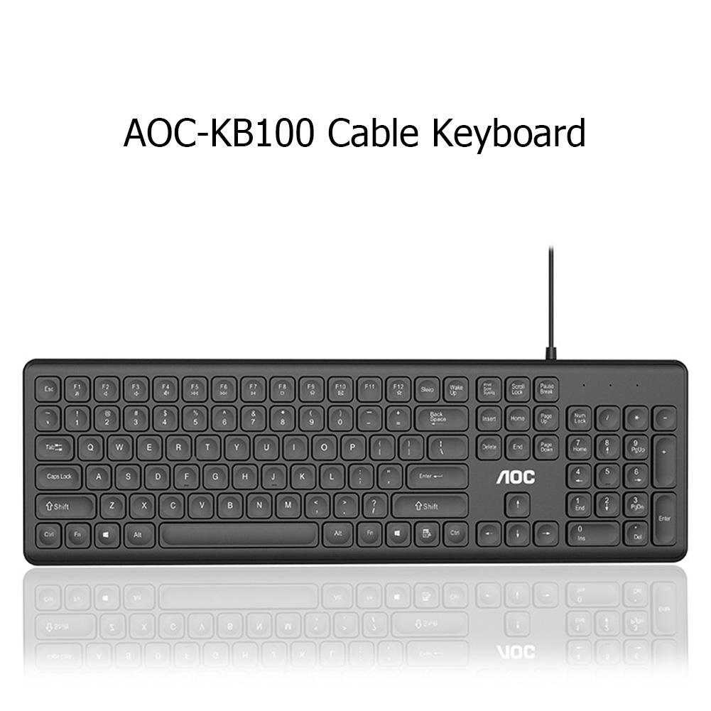 Buy AOC KB100 Wired Gaming Silent 106 Keys Ergonomic USB Keyboard for ...