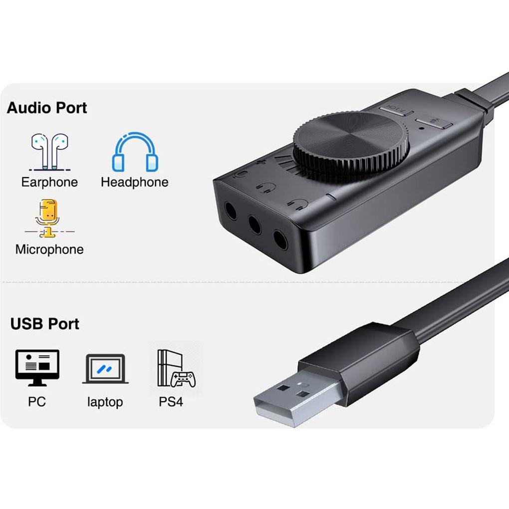 Buy 7.1 Channel USB Sound Card Computer Audio Adapter Card at ...