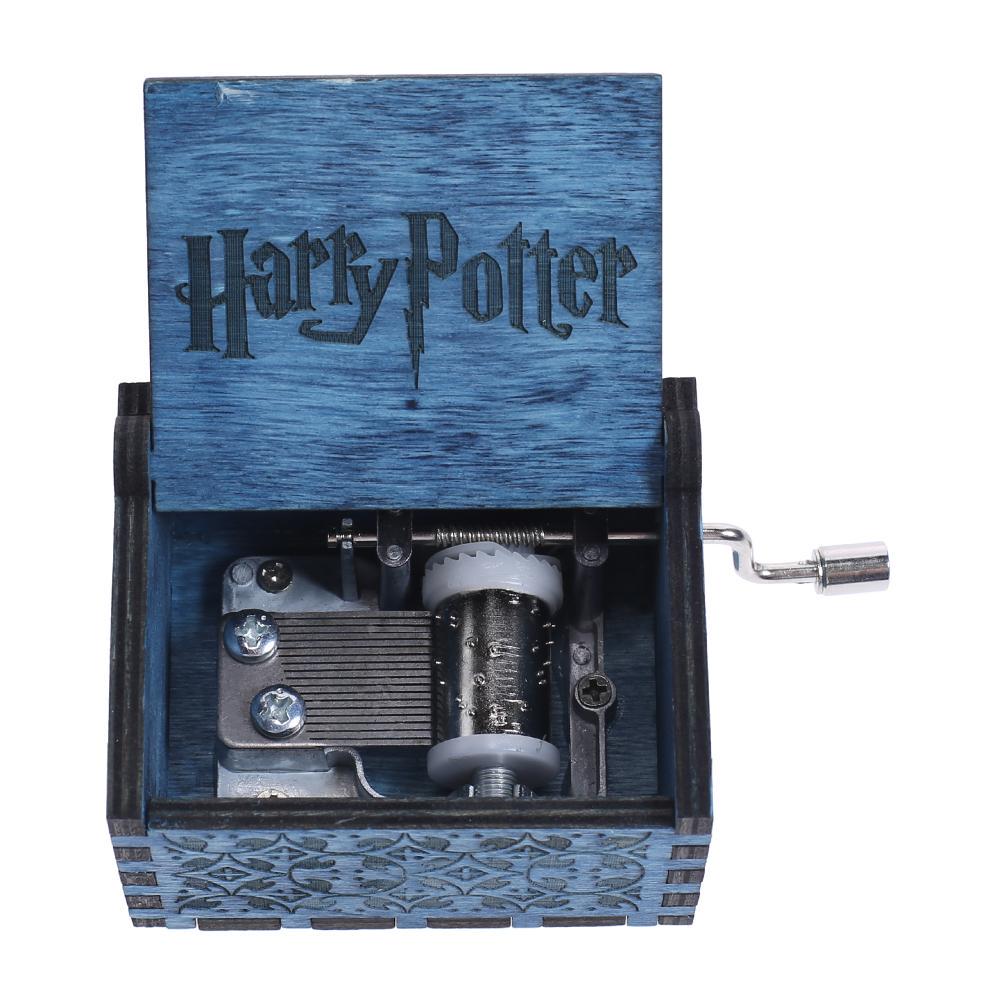 Buy Blue Harry Potter Music Box Engraved Wooden Music Box Crafts Toys ...