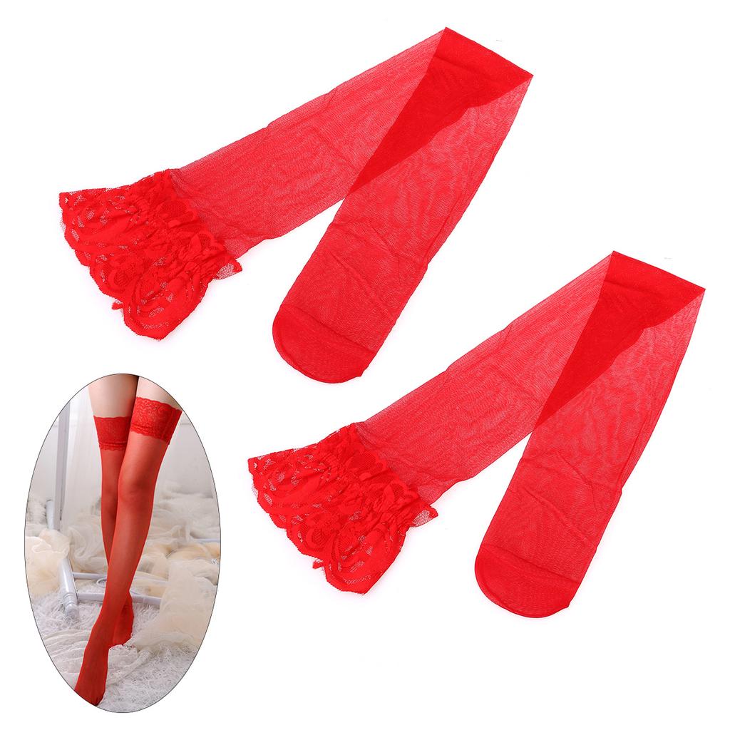 Buy 1pc Durable Sexy Practical Lace Creative Silk Sheer Socks For Lady Women At Affordable