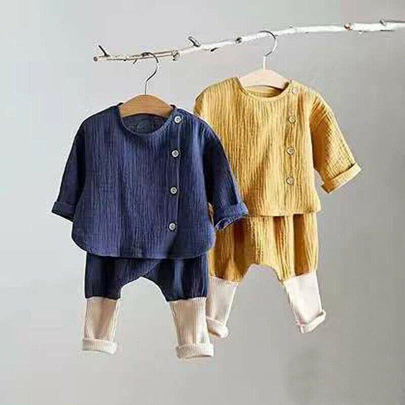 Buy Baby Kids Cotton Clothes Long Sleeve T-Shirt Leggings Outfit Tops ...