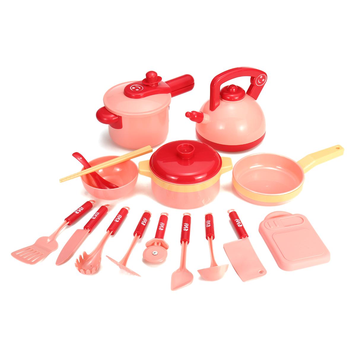 Children's Play Kitchens 22Pcs Kids Real Cooking Mini Kitchen Toy Set ...