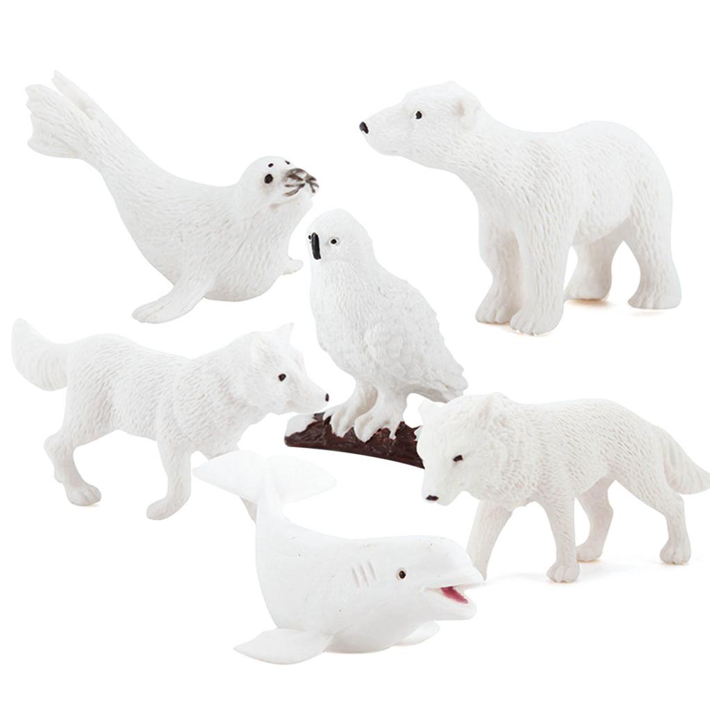 Cheap 6PCS Simulation Mini Arctic Animals Penguins Polar Bear Snowy Owl ...