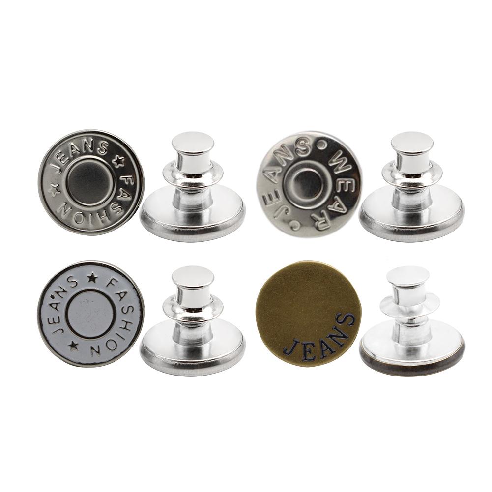 Buy 8/6/4pcs Button for Jeans, 17mm No Sewing Metal Jean Denim ...