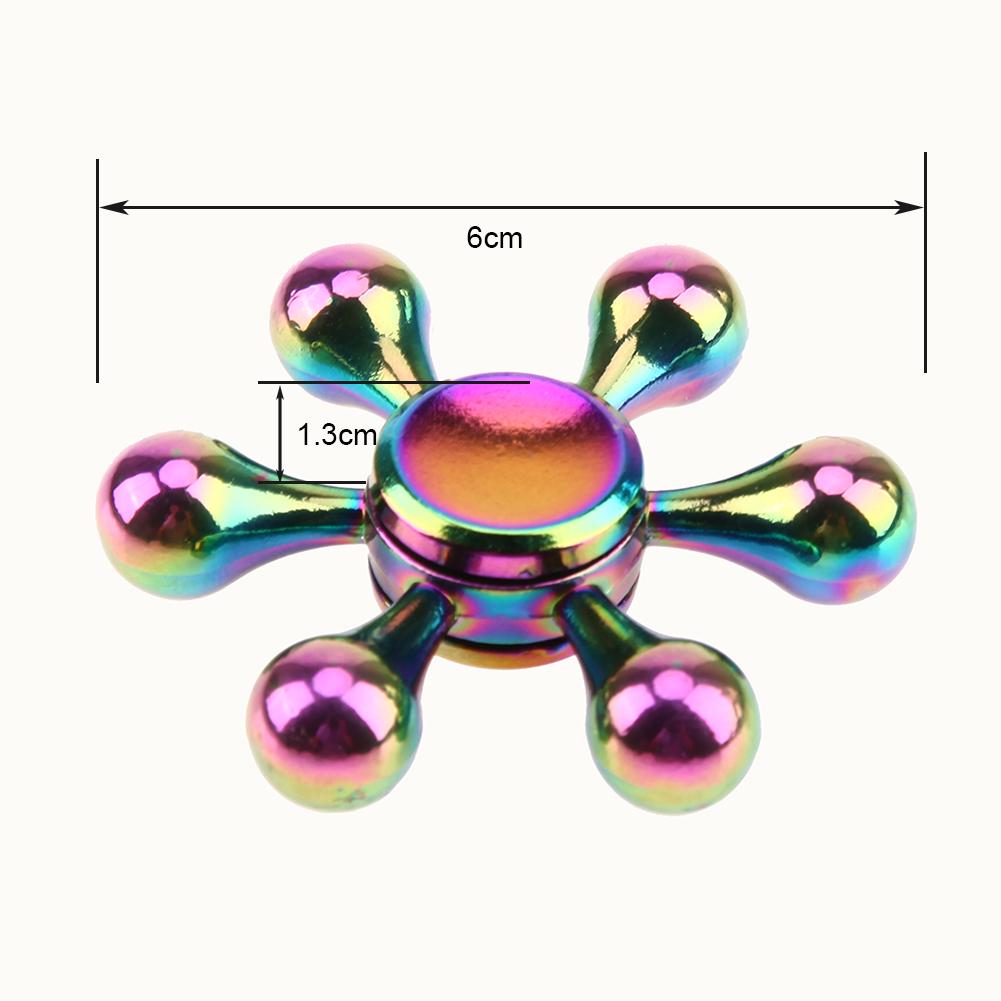 Buy Colorful Fidget Spinner Hexagonal Alloy Hand Spinner for Autism and ...