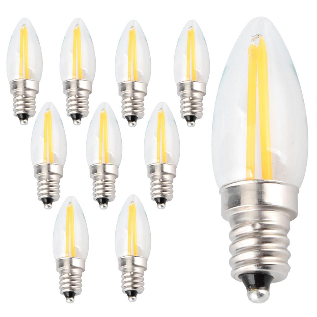 Buy 10Pcs E12 Long Filament Small LED Light Bulbs Dimmable Lamp 1.5W ...