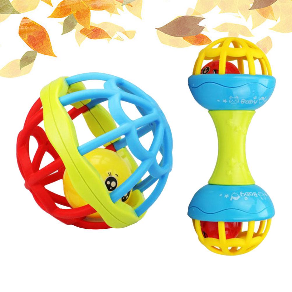 Buy 2Pcs Colorful Baby Rattle Toys Handbells Shake Activity Ball ...