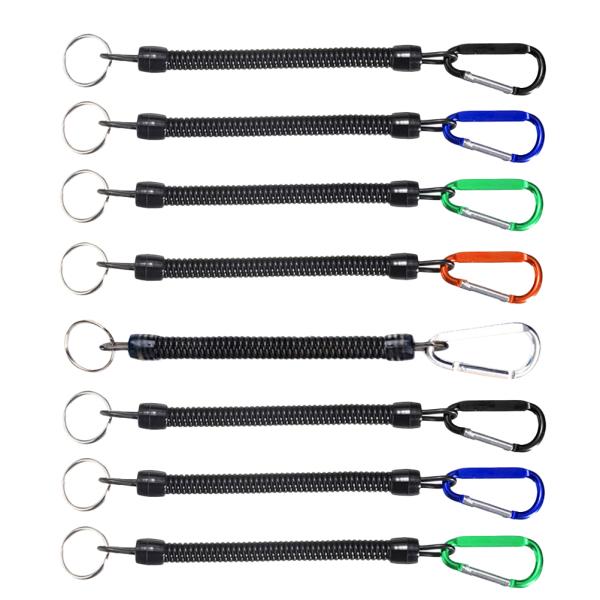 Buy 8PCS Anti-Lost Retractable Fishing Tether Keychains Ropes Key Rings ...