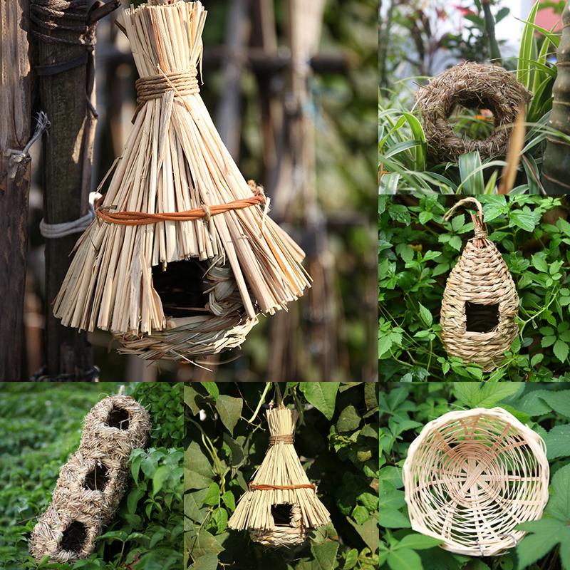 Buy 15Styles Outdoor Decor Natural Grass Egg Cage Bird House Bird Cage ...